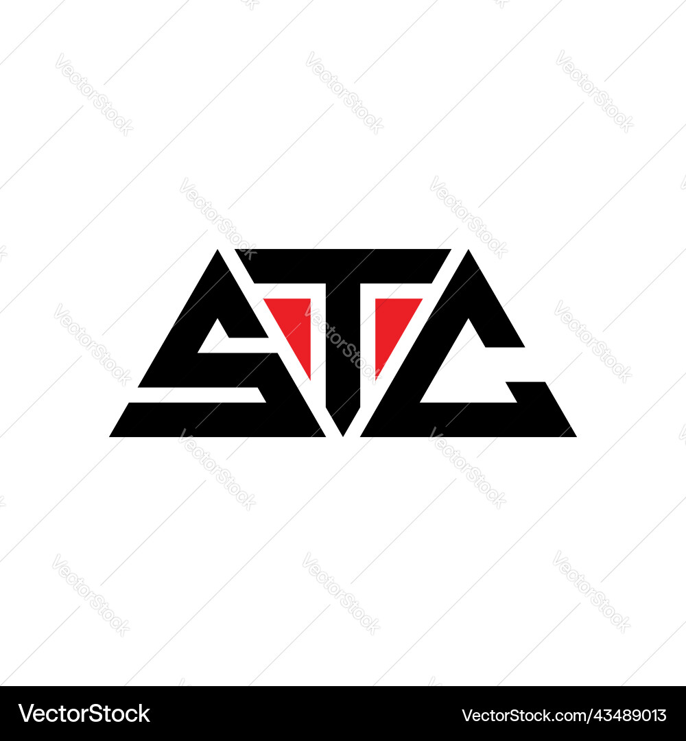 Stc triangle letter logo design Royalty Free Vector Image
