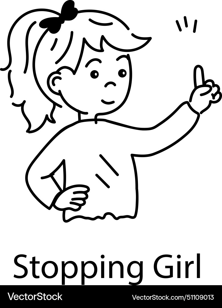 Stopping girl Royalty Free Vector Image - VectorStock