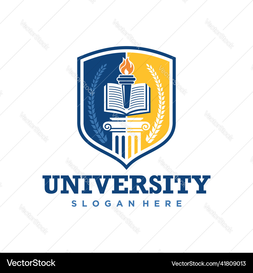 University logo design template Royalty Free Vector Image