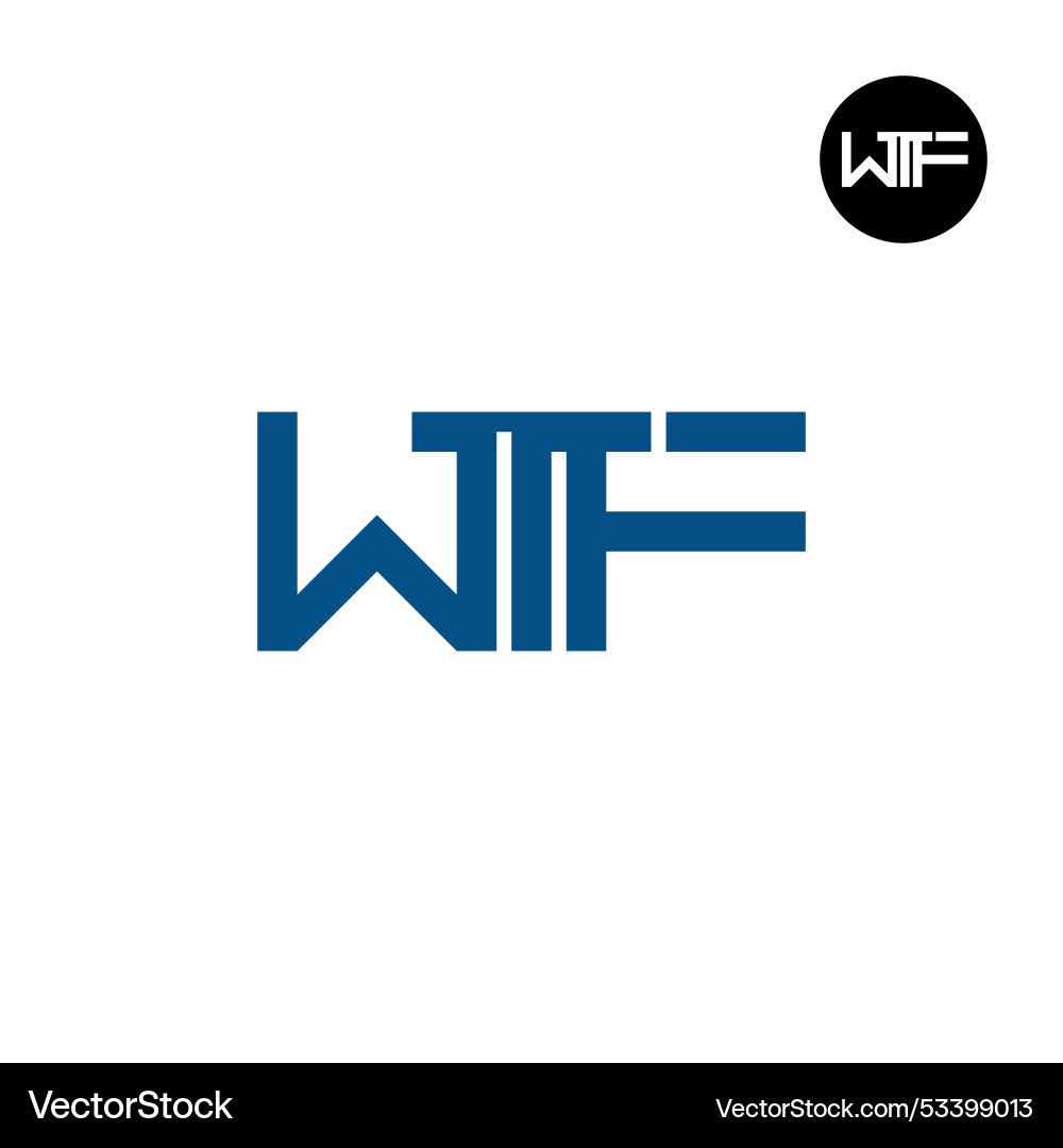Wtf logo letter monogram design Royalty Free Vector Image