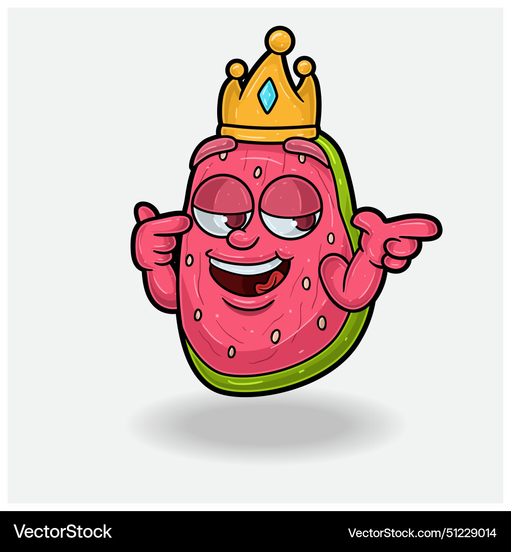 Guava fruit with smug expression Royalty Free Vector Image