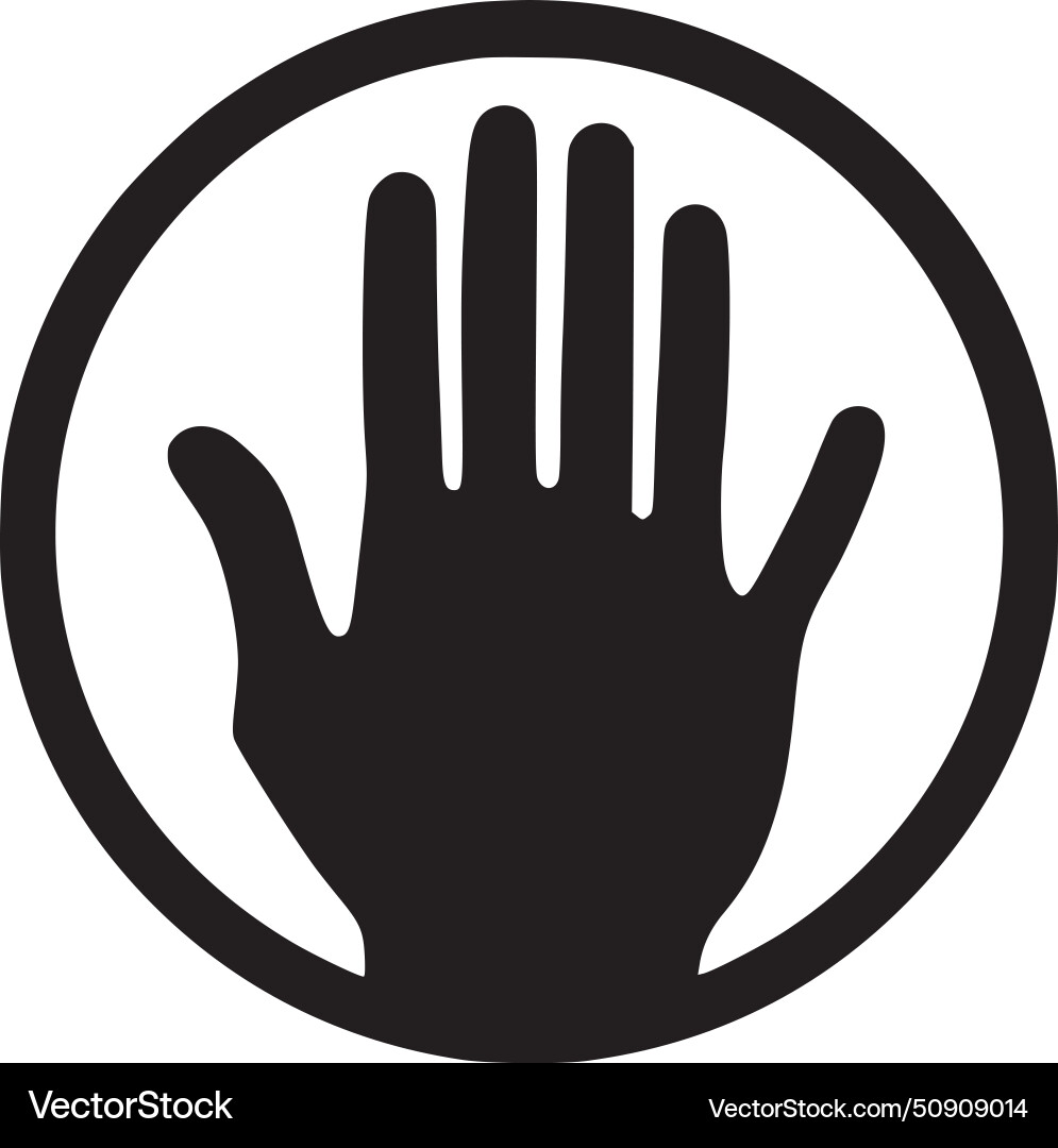 Hand - minimalist and flat logo Royalty Free Vector Image