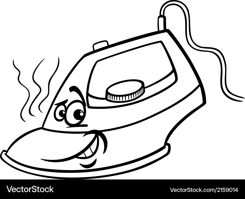 Hot iron cartoon coloring page Royalty Free Vector Image