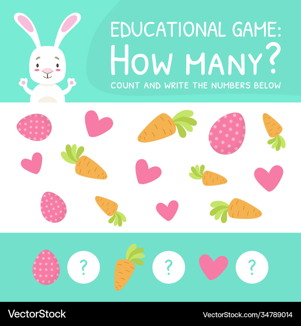 How many counting game for preschool children Vector Image