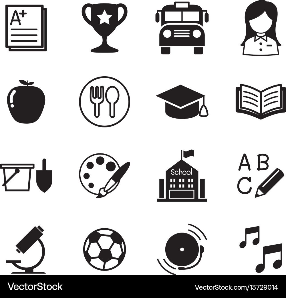 Kindergarten school education icons Royalty Free Vector