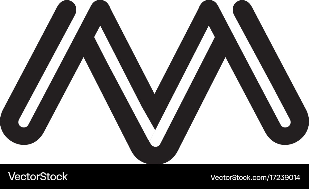 Letter m icon alphabet symbol Royalty Free Vector Image