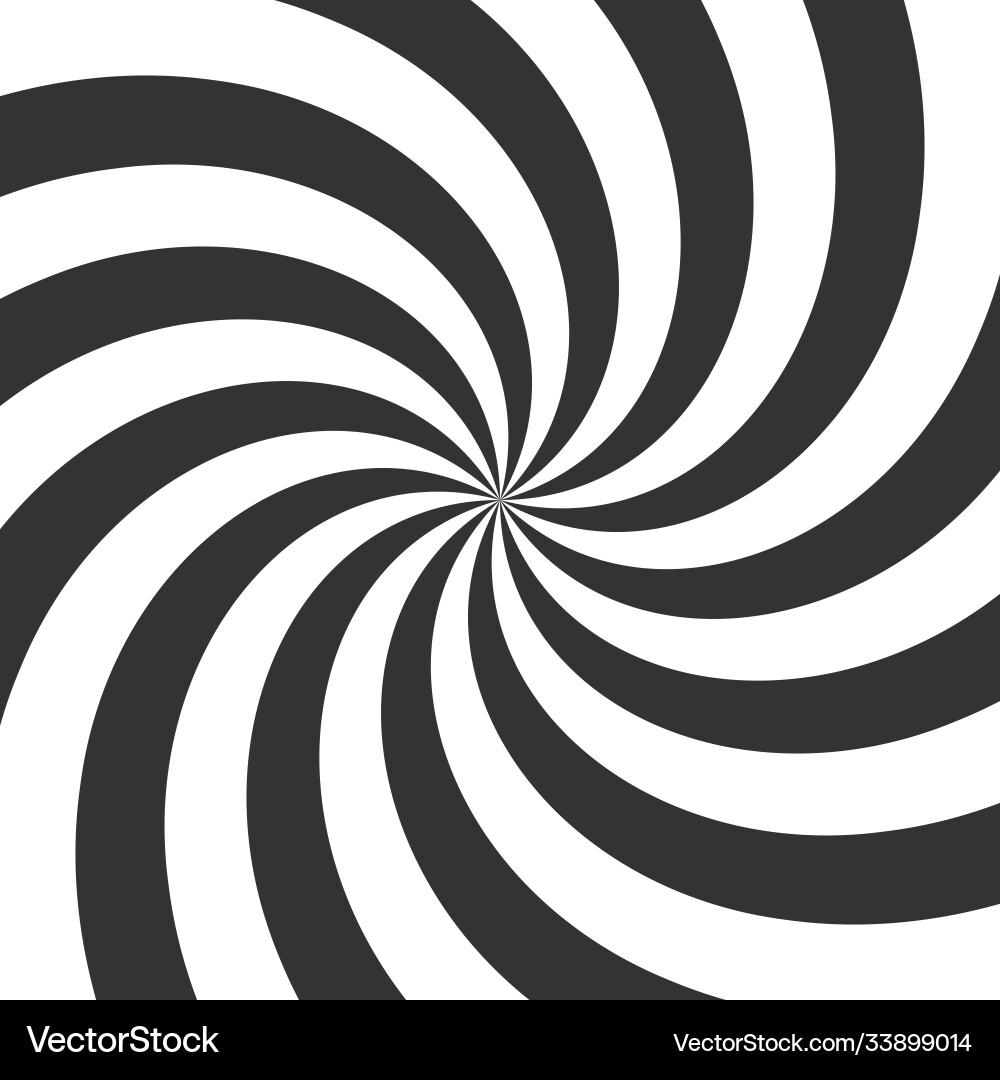 Psychedelic spiral black and white hypnotic swirl Vector Image