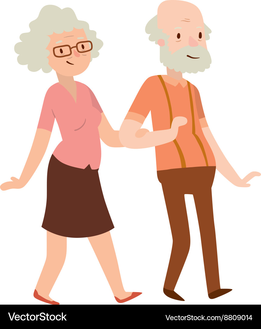 Retired couple Royalty Free Vector Image - VectorStock