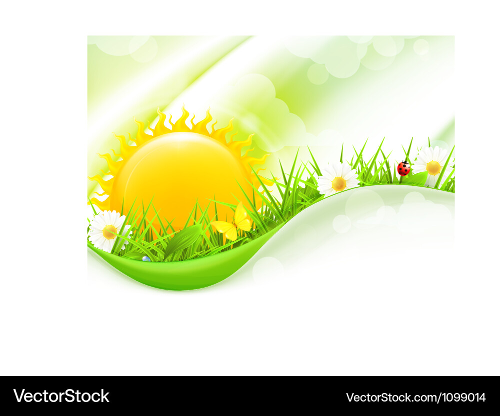 Serene Meadow Landscape Royalty Free Vector Image