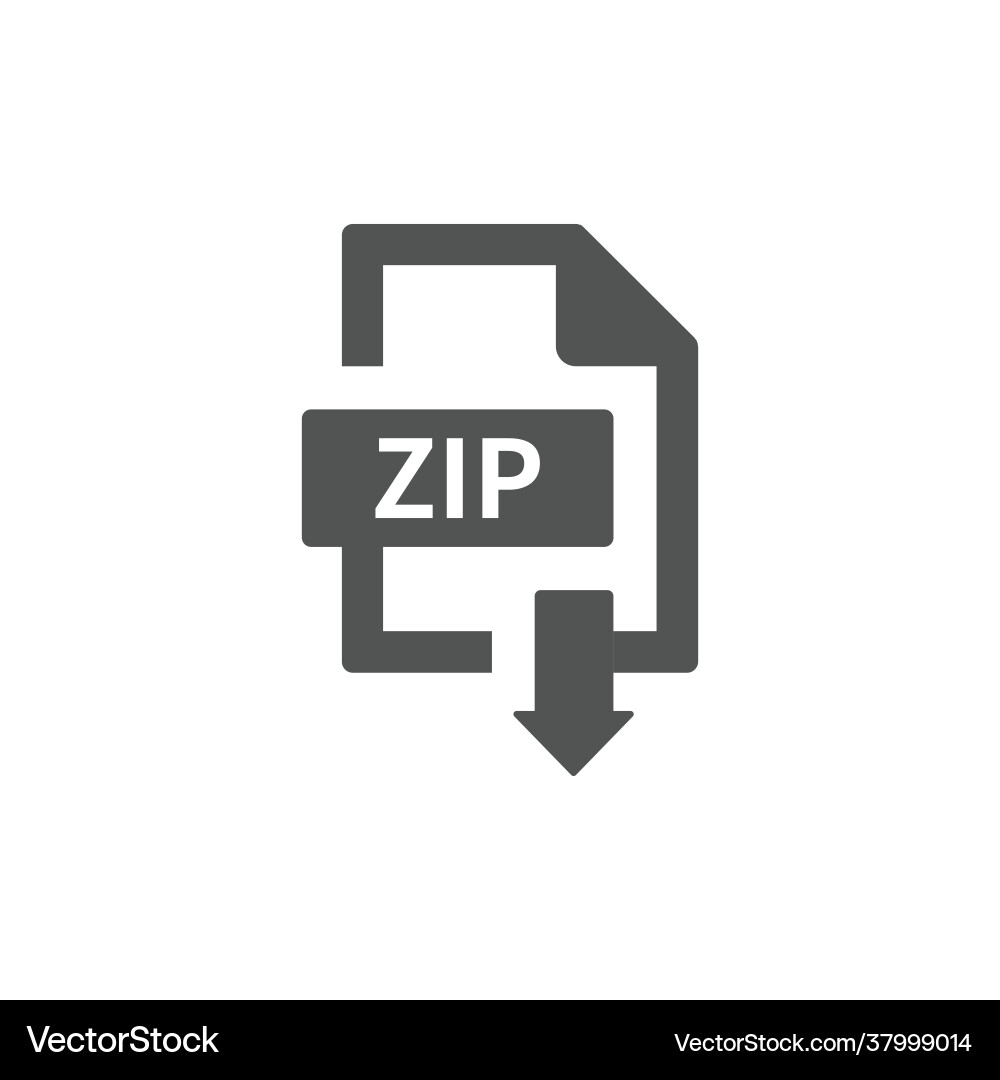 Zip file download with arrow button Royalty Free Vector