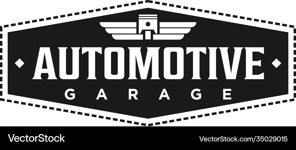 Automotive logo design style for garage Royalty Free Vector