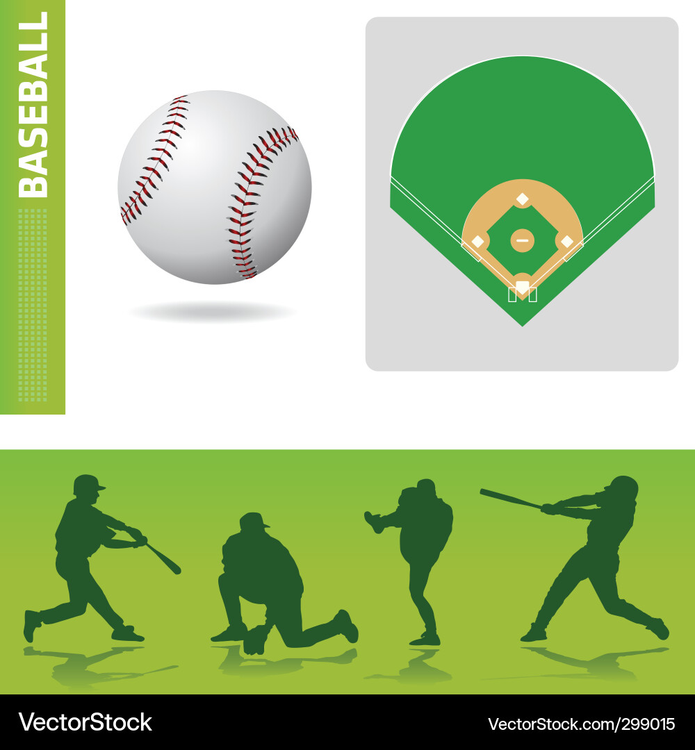 Baseball design elements Royalty Free Vector Image