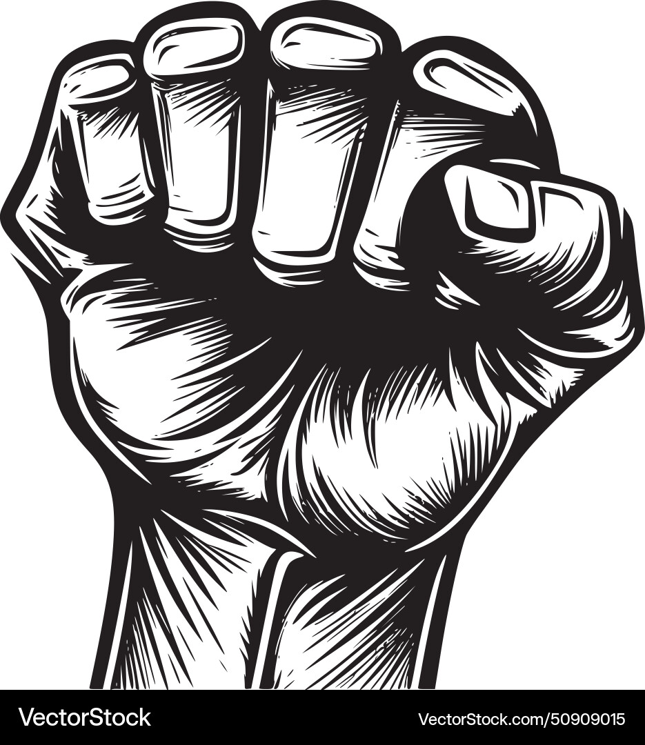Black and White Fist Icon Royalty Free Vector Image