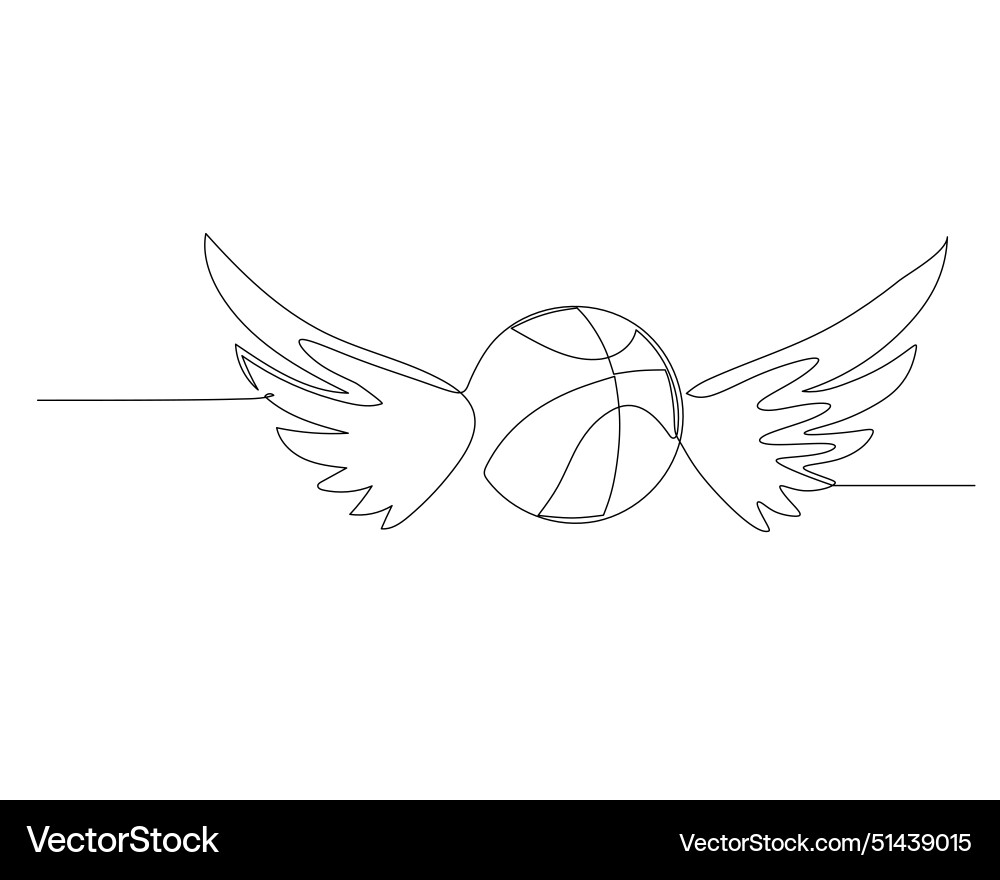 Continuous single line drawing of a basketball Vector Image