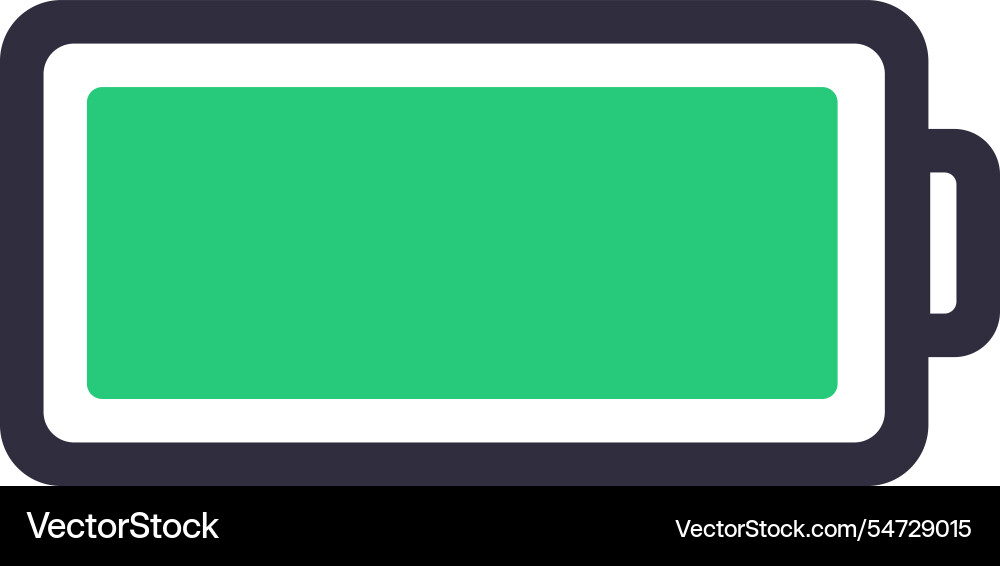 Full battery status icon displaying a complete Vector Image