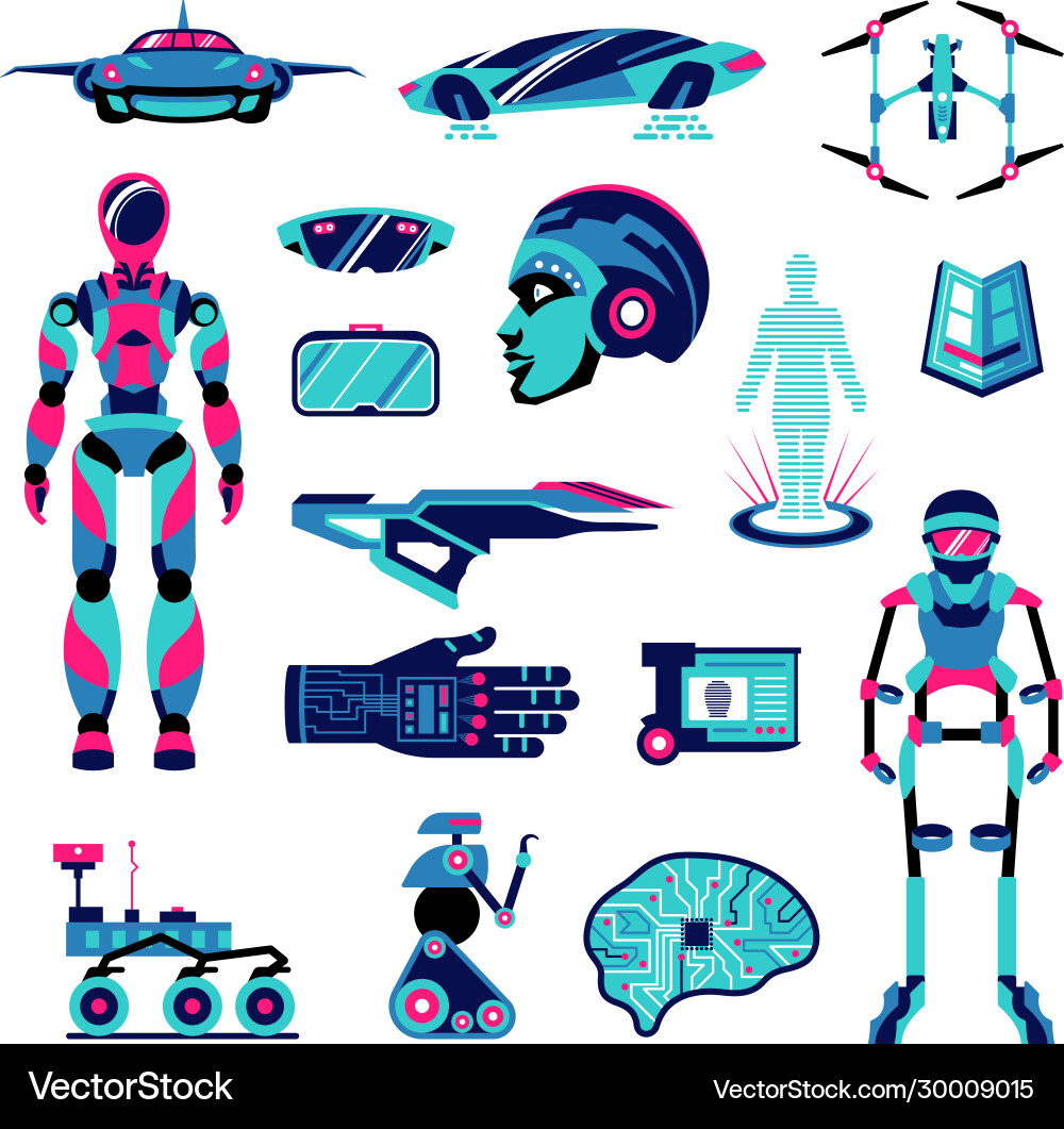 Future technologies set Royalty Free Vector Image