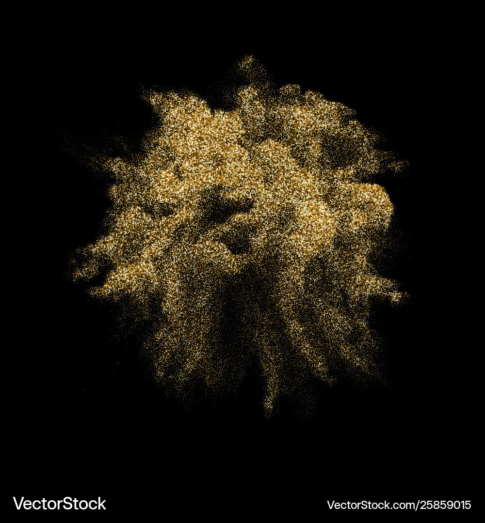 Golden explosion glitter particles blast Vector Image