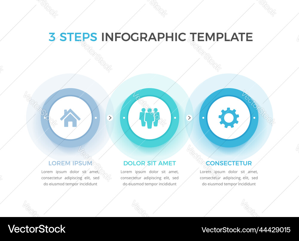 Infographic template with 3 steps Royalty Free Vector Image