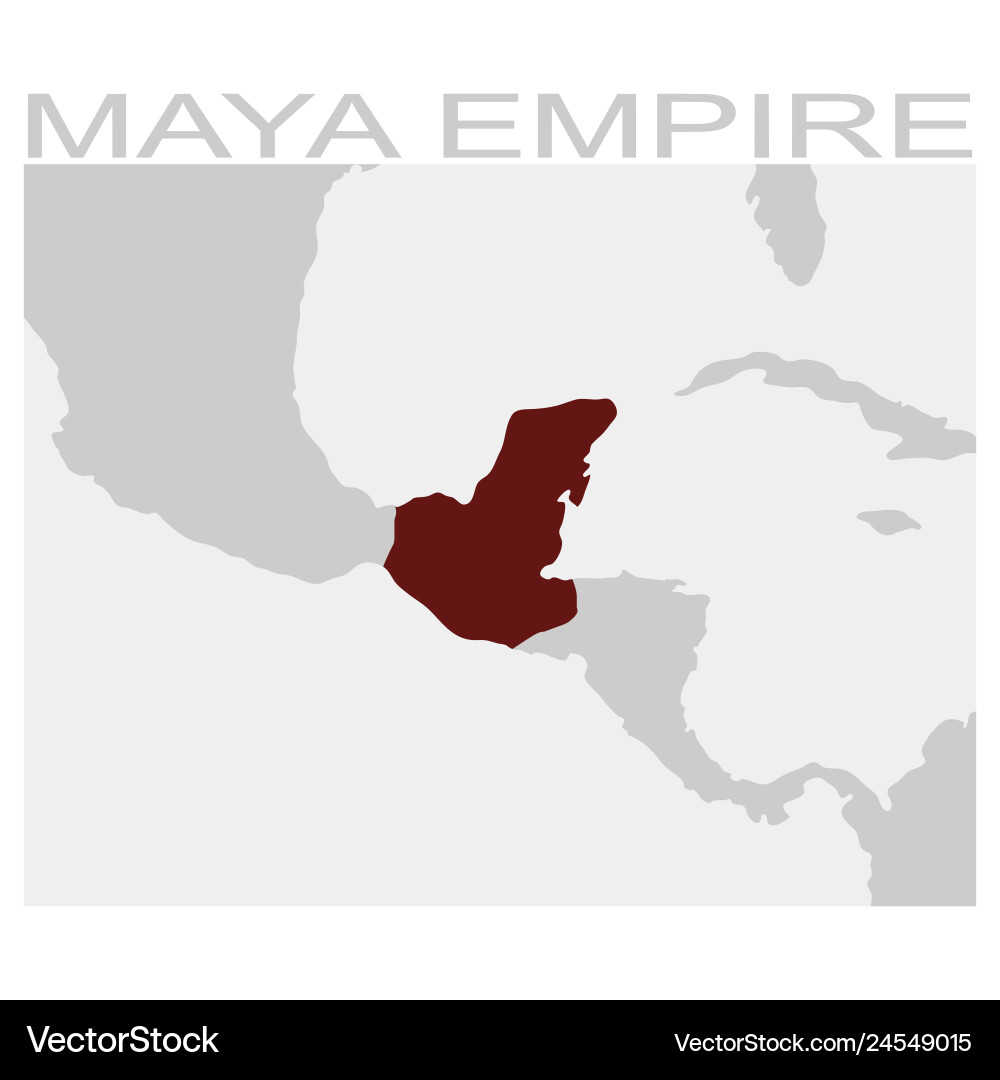 Map of the maya empire Royalty Free Vector Image