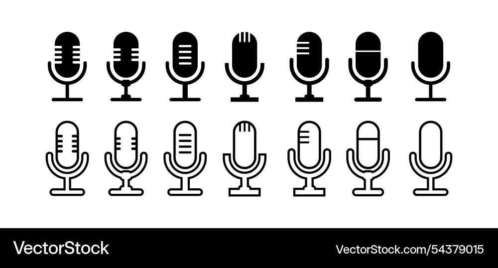 Mikrofon-Symbol-Set Mikrofone Audio Lizenzfreier Vektor