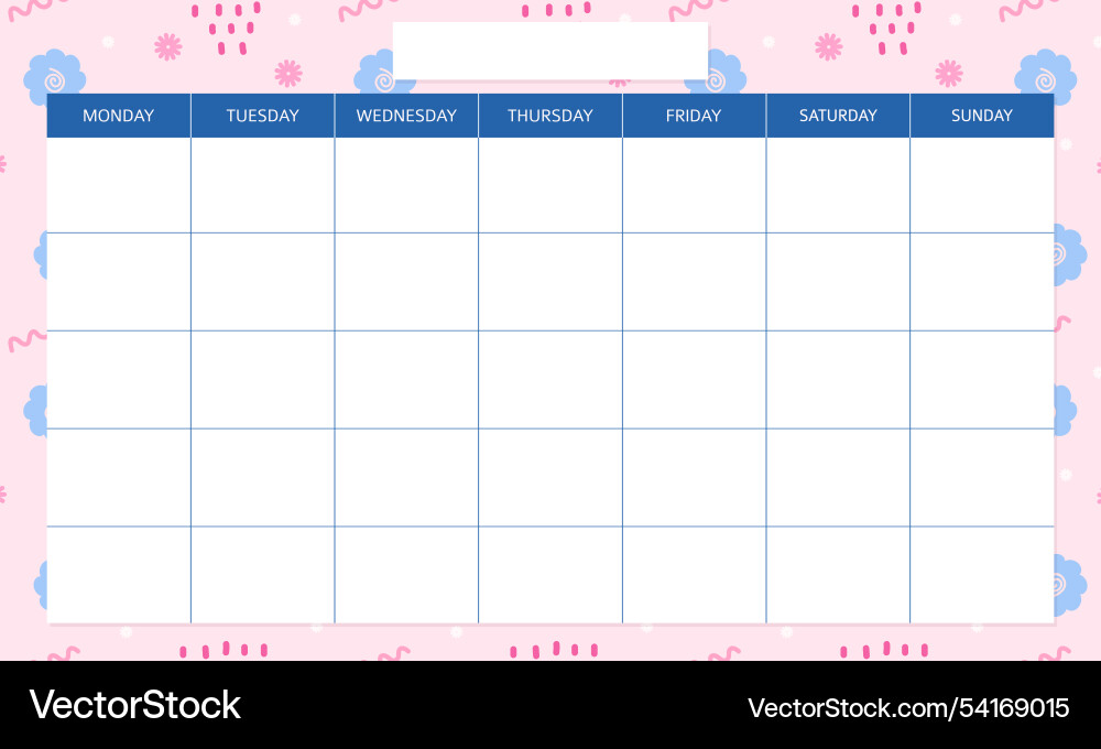 Monthly planner Royalty Free Vector Image - VectorStock