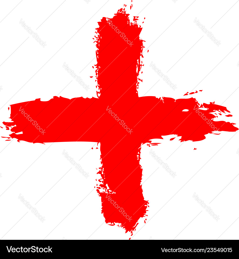 Plus Sign Brushstroke Royalty Free Vector Image