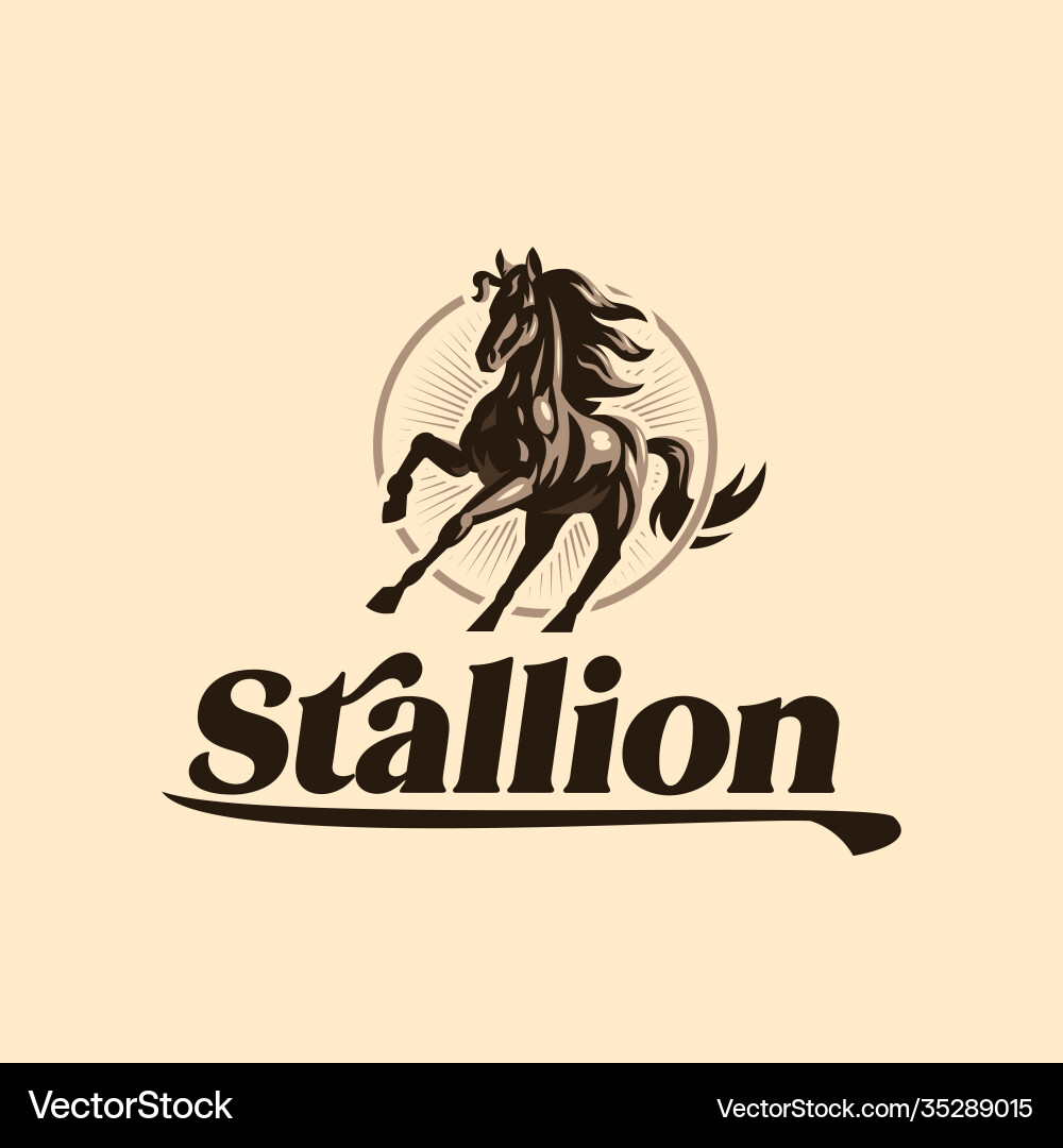 Powerful Stallion Horse Royalty Free Vector Image