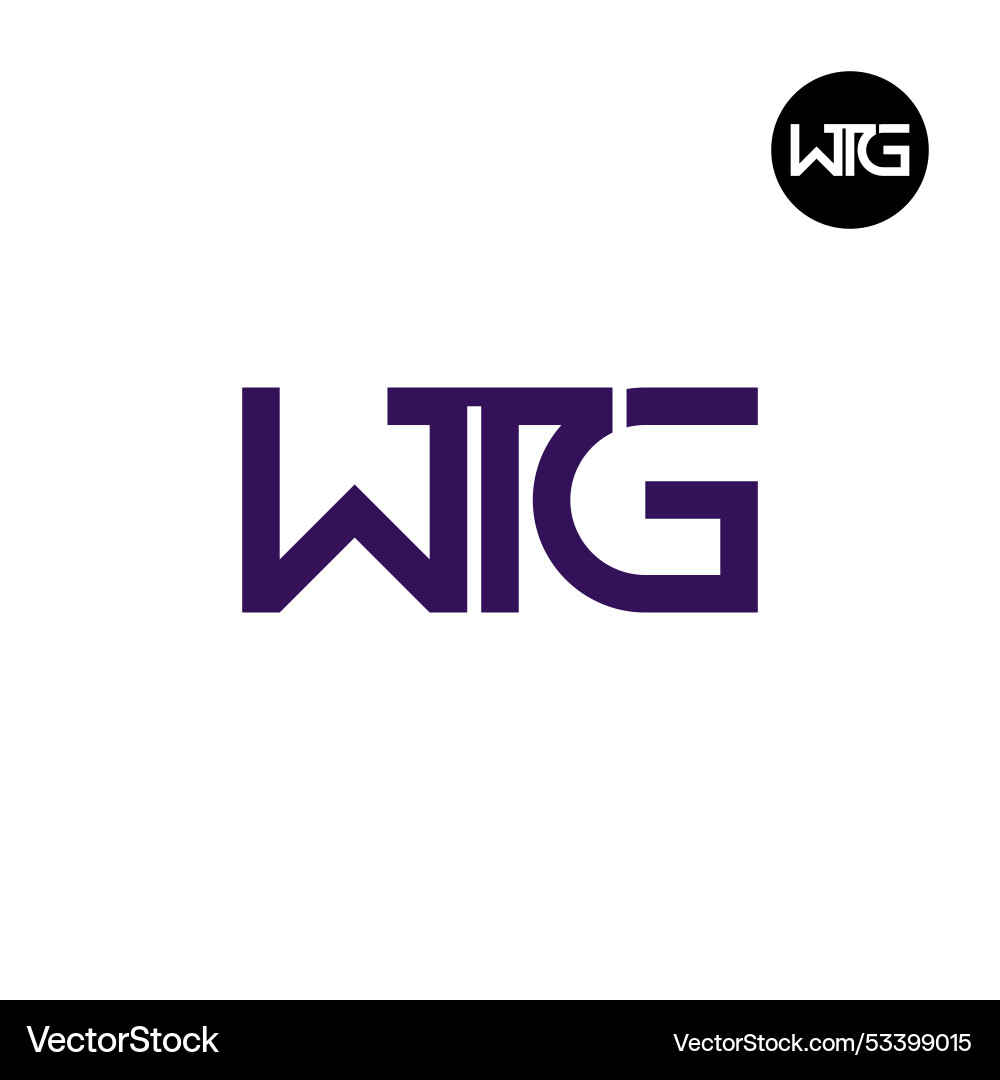 Wtg logo letter monogram design Royalty Free Vector Image