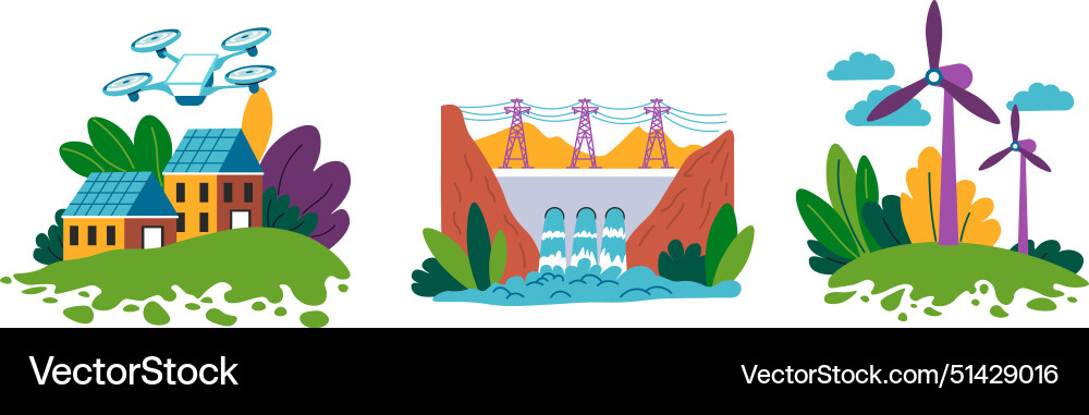 A sustainable energy solutions Royalty Free Vector Image