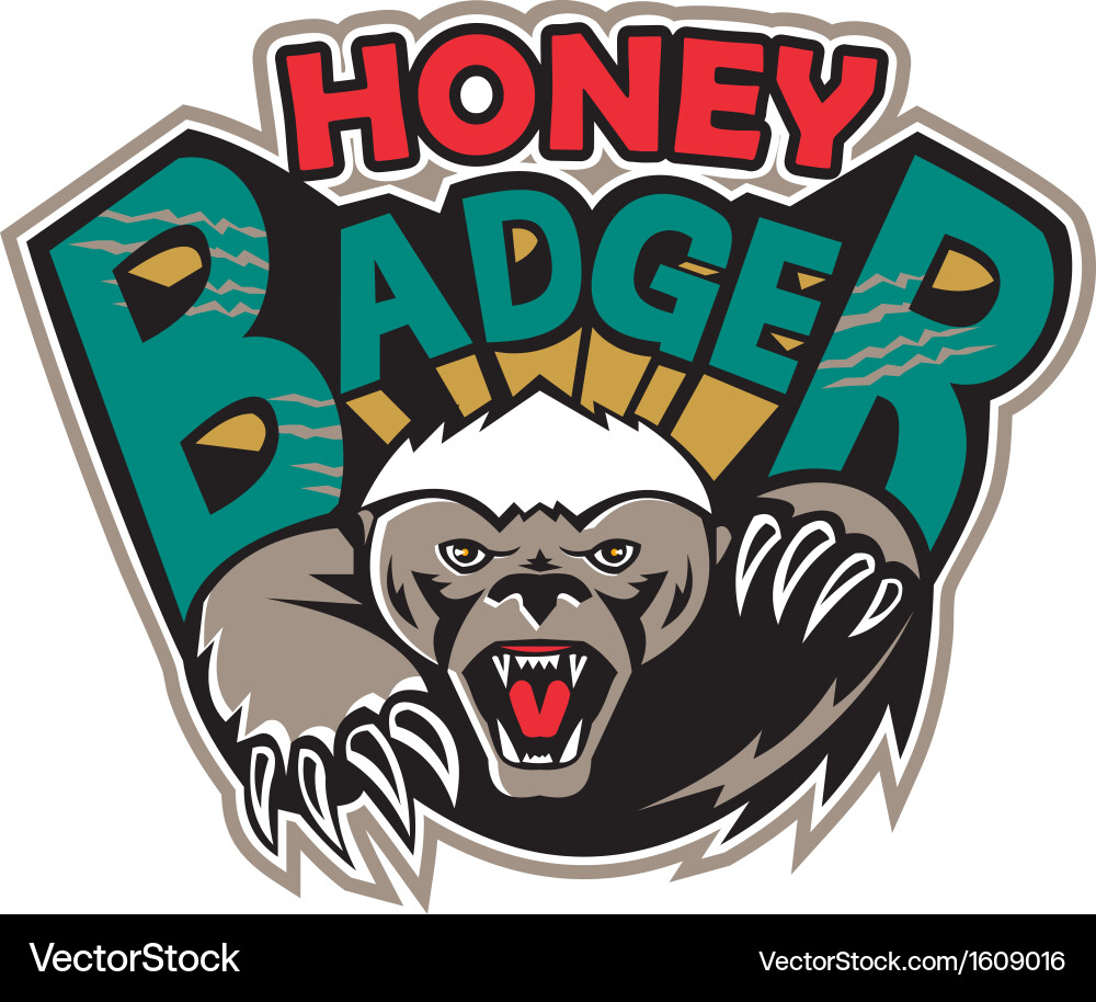 Aggressive Honey Badger Mascot Royalty Free Vector Image