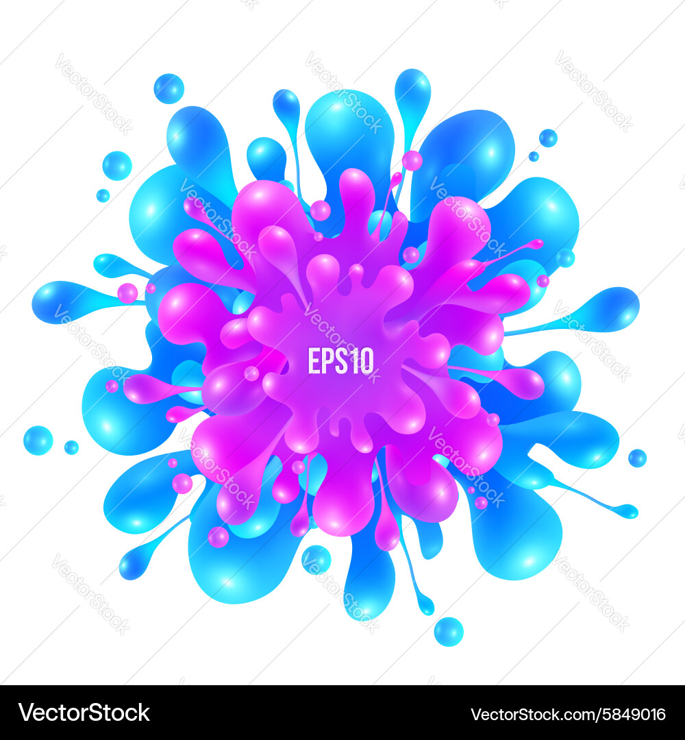 Blue and purple paint splash on white background Vector Image