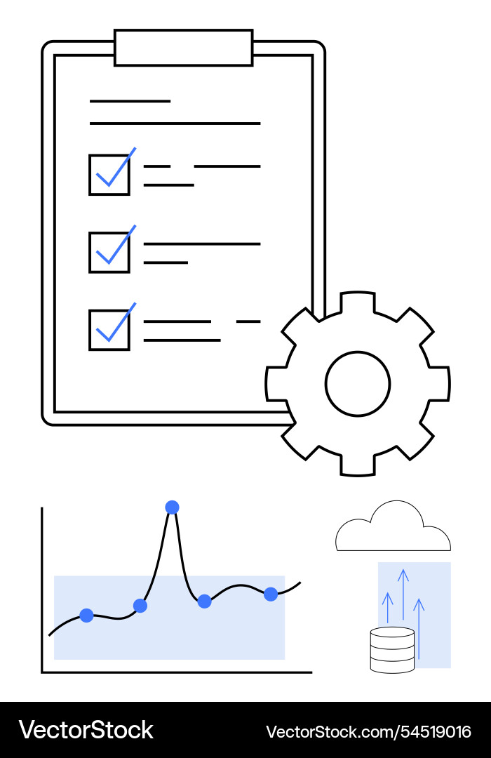 Business efficiency checklist data analysis Vector Image