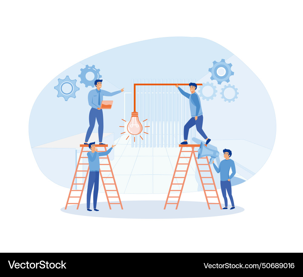 Businessmen and teamworkcreative light bulb Vector Image