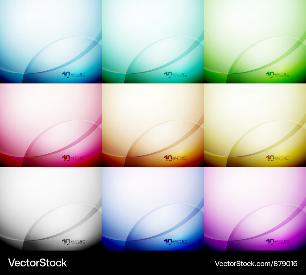 Collection of light wave Royalty Free Vector Image