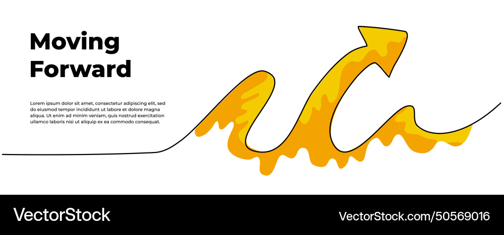 Continuous line design of arrow one Royalty Free Vector