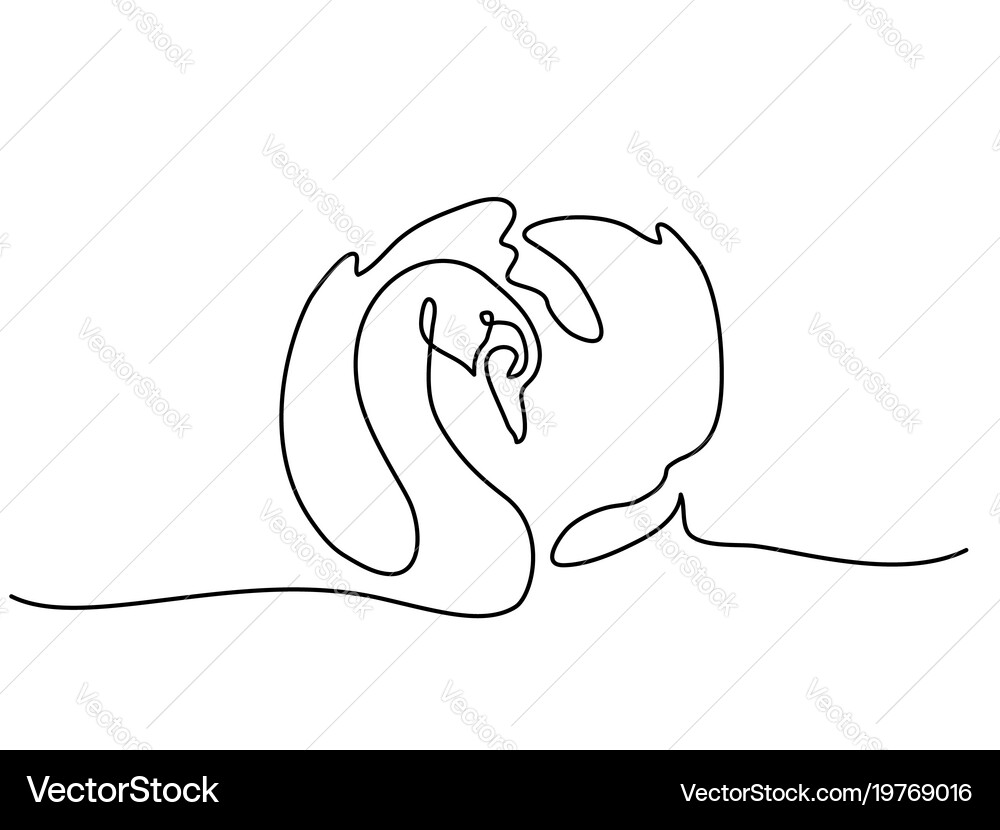 Elegant One-Line Swan Royalty Free Vector Image