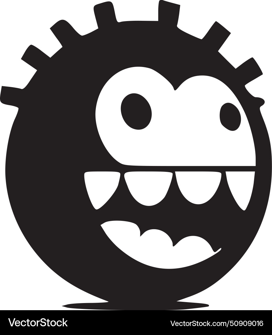 Happy - black and white isolated icon Royalty Free Vector