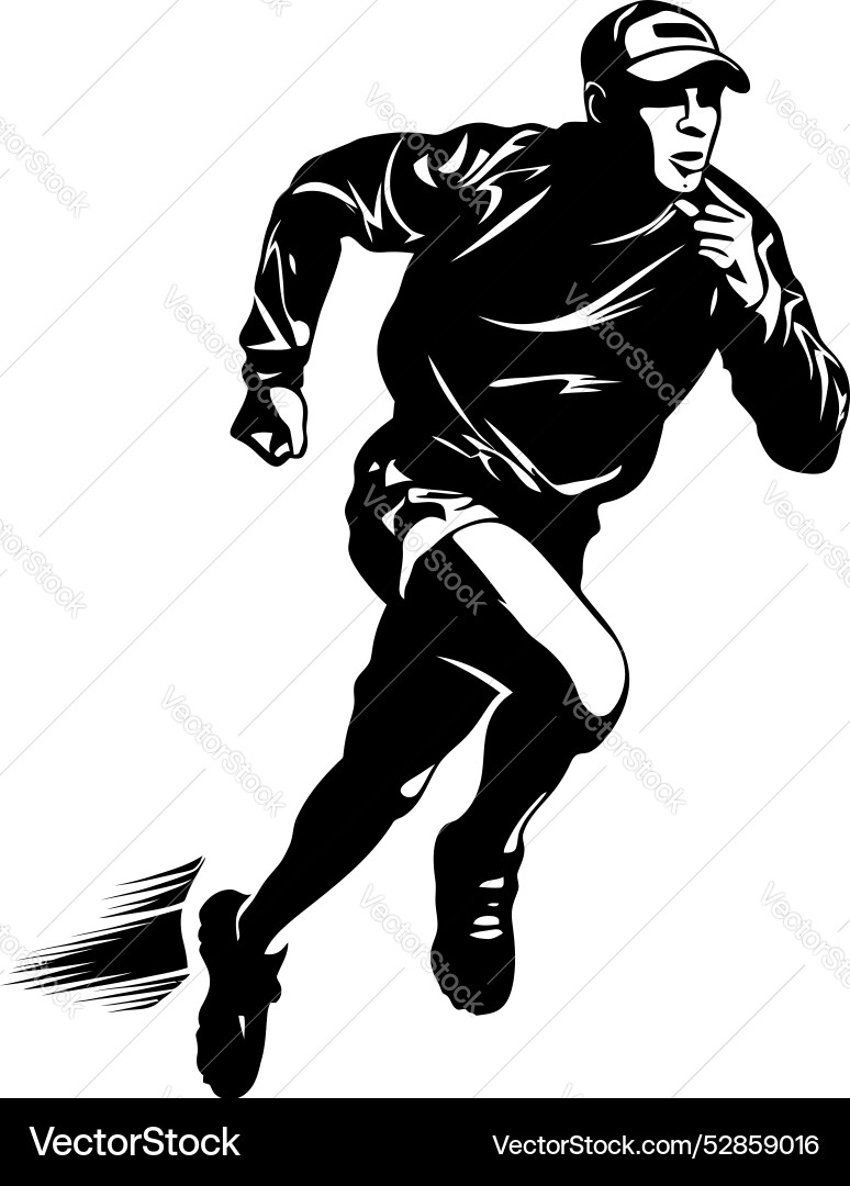 Race ready marathon runner emblem swift strider Vector Image