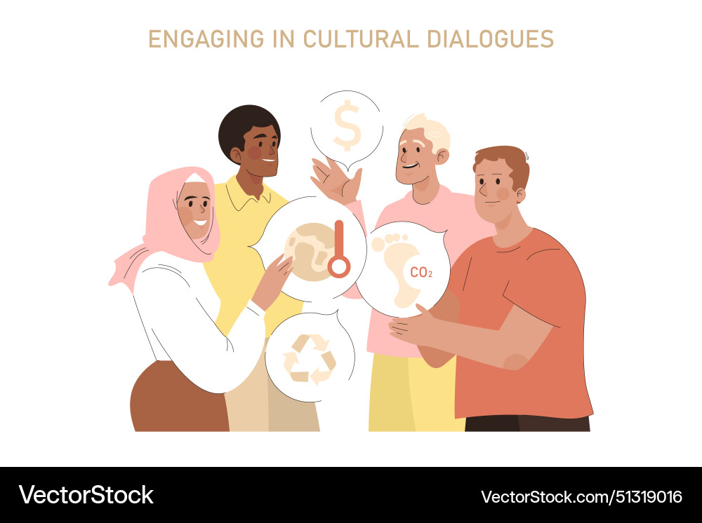Sharing culture flat Royalty Free Vector Image