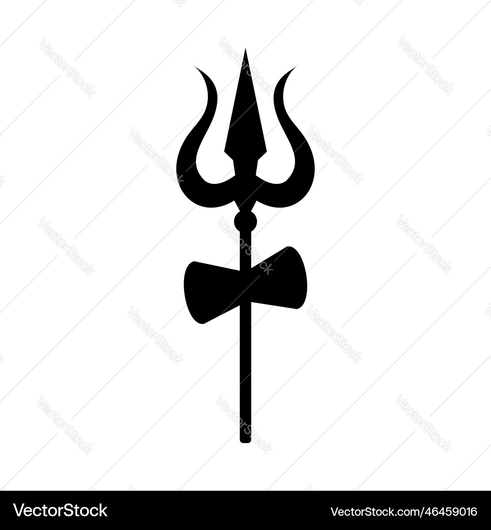 Shiva Gott trishul trident Symbol Lizenzfreies Vektorbild