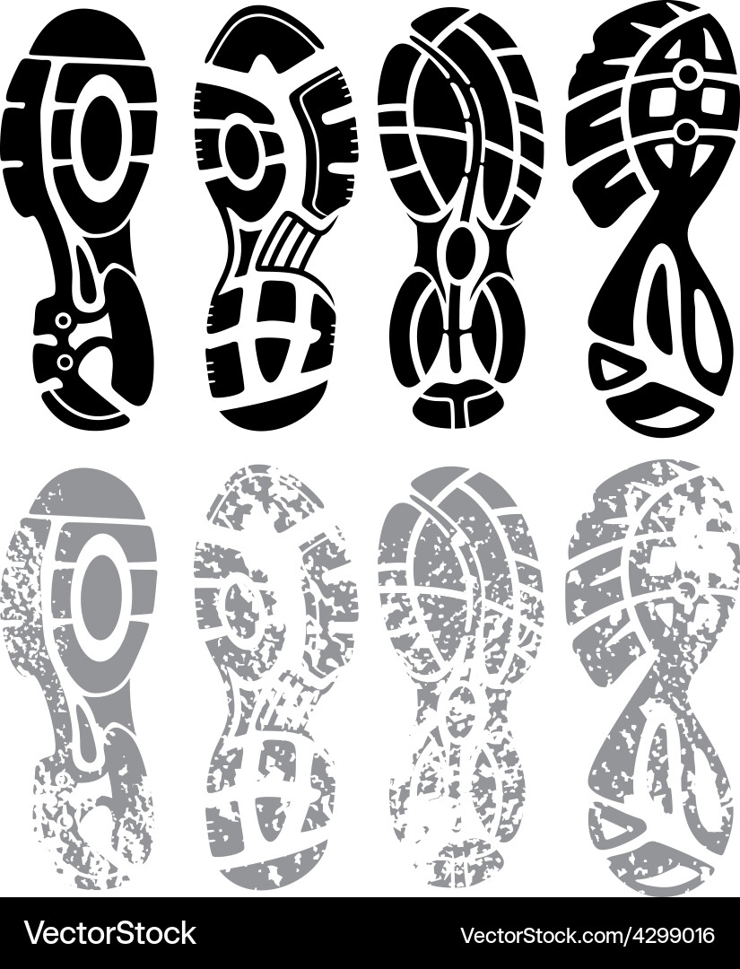 Shoe print grunge Royalty Free Vector Image - VectorStock