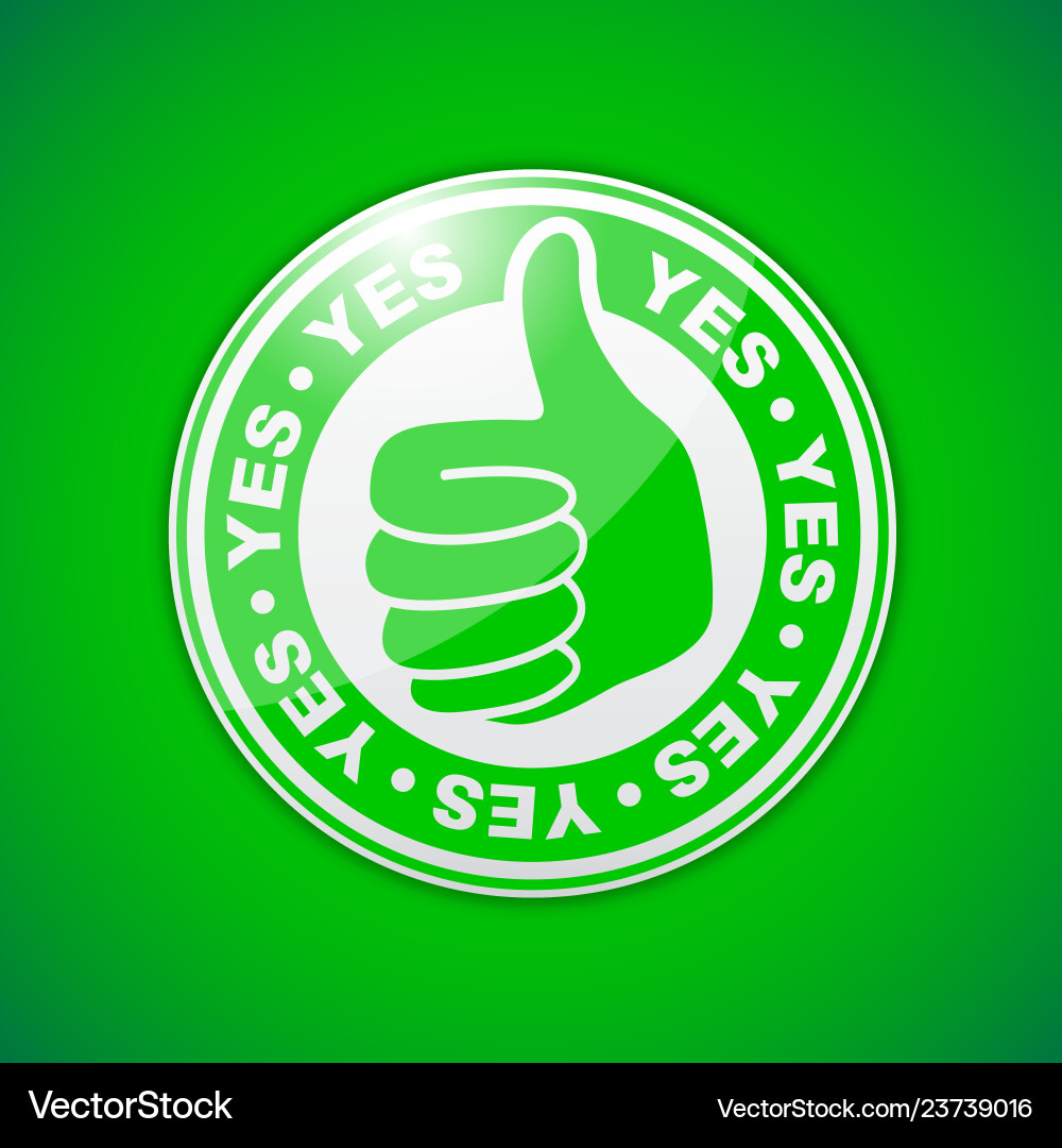 Yes thumbs up Royalty Free Vector Image - VectorStock