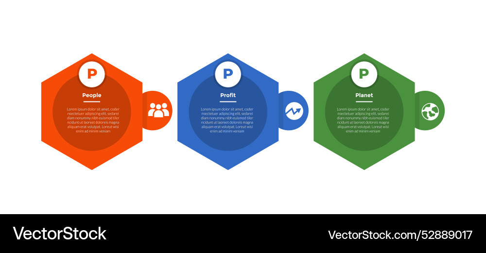 3p sustainability infographics template diagram Vector Image