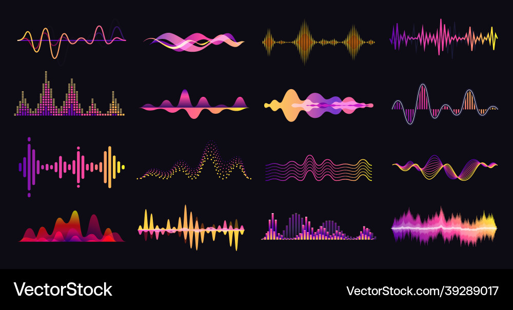 Abstract Sound Waves - Music Frequency Royalty Free Vector