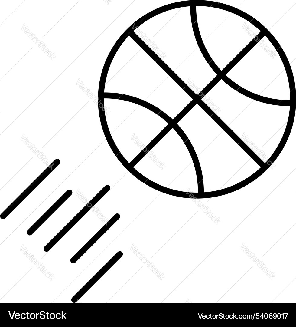 Basketball line icon design Royalty Free Vector Image