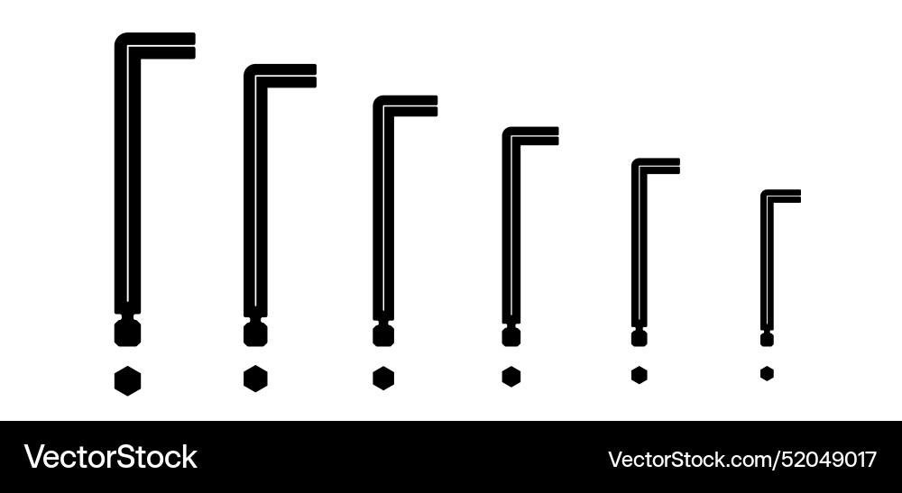 Cartoon allen wrench or hex key wrenches tools Vector Image