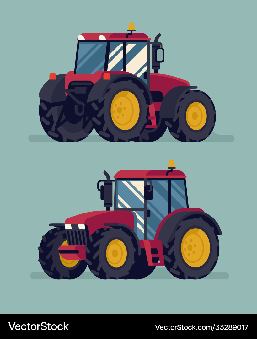 Farming heavy machinery vehicle concept four Vector Image