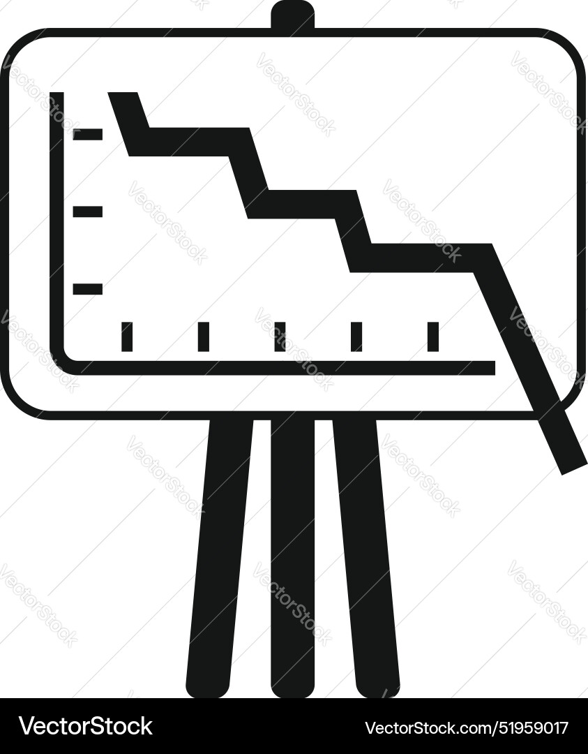 Flip chart presenting negative trend on a white Vector Image