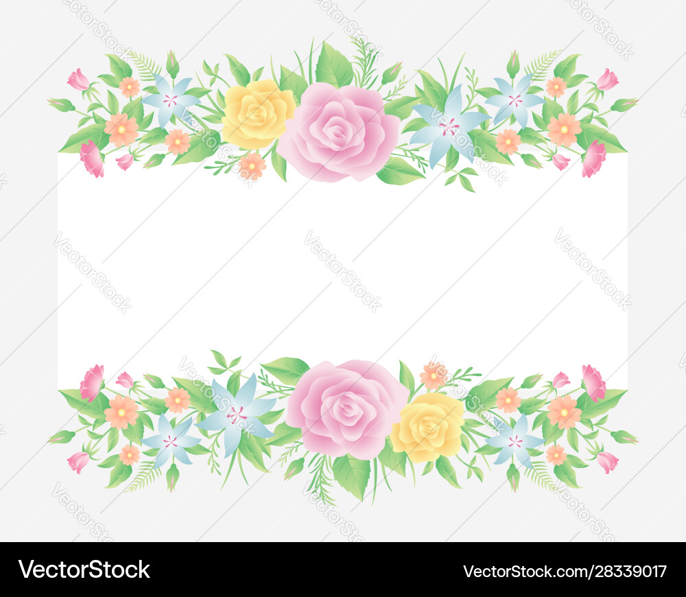 Floral frame template decoration Royalty Free Vector Image