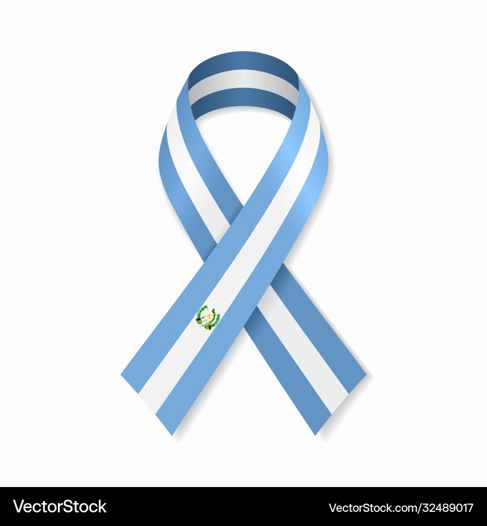Guatemalan flag stripe ribbon on white background Vector Image